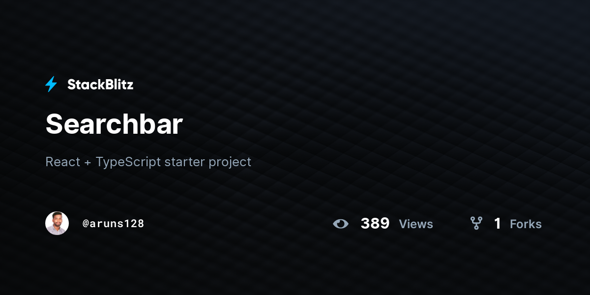 Searchbar - StackBlitz