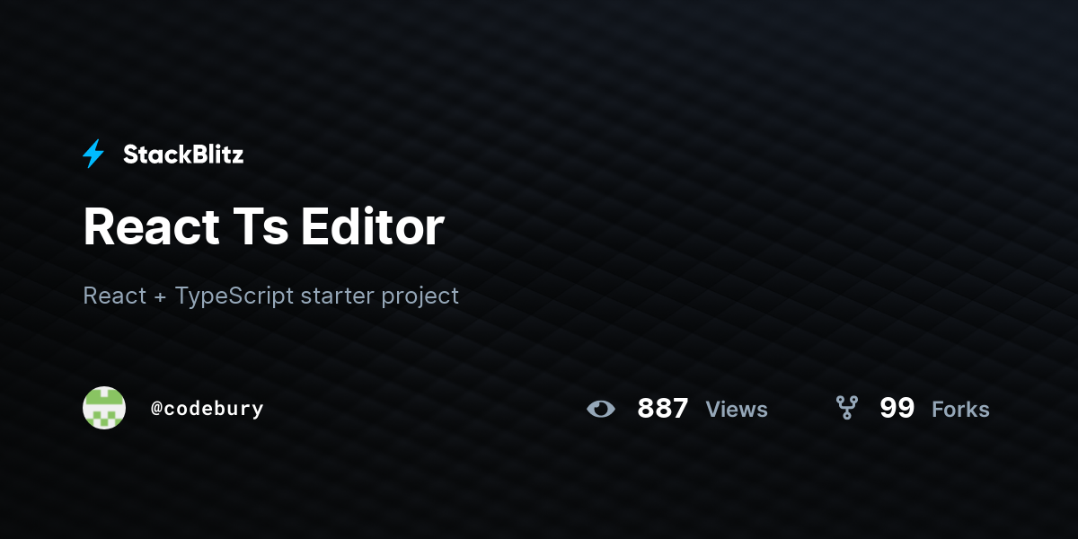 React Ts Editor - StackBlitz