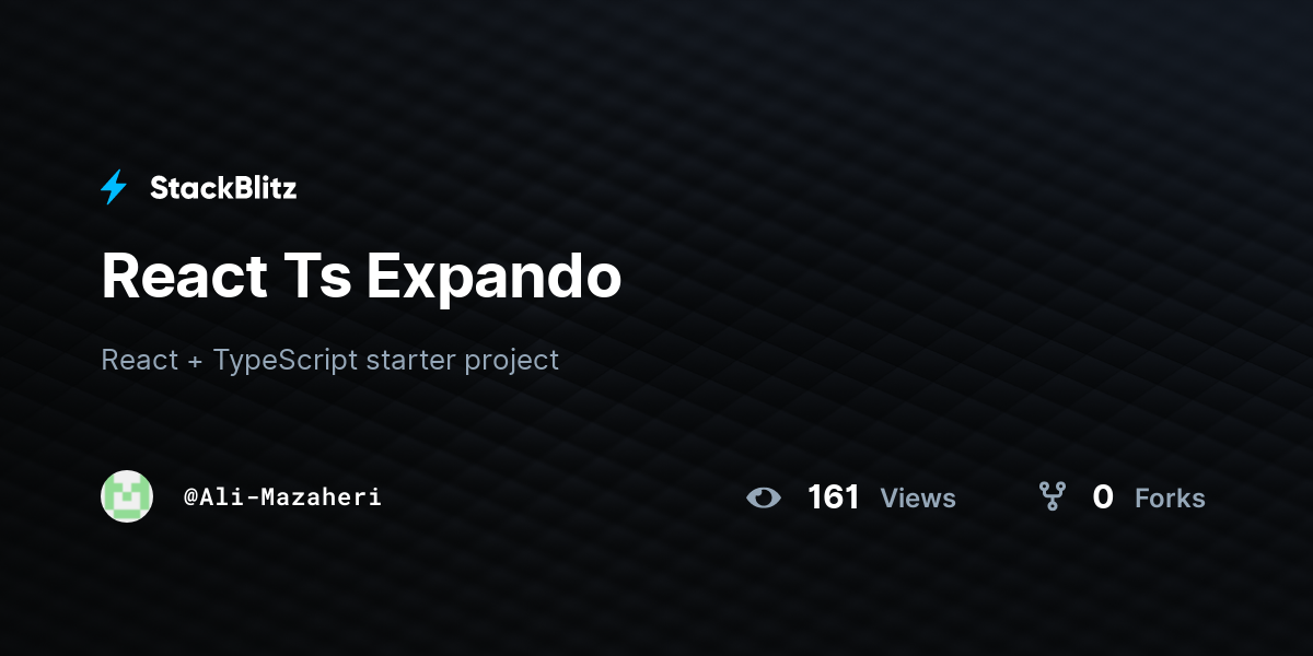 React Ts Expando - StackBlitz