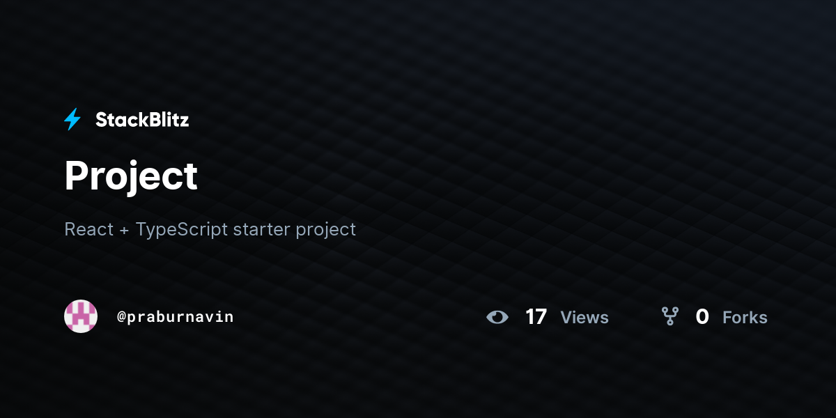 Project - StackBlitz