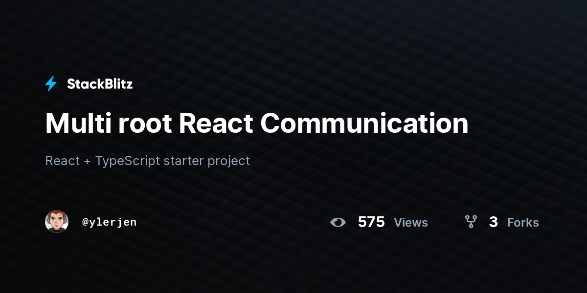Multi root React Communication - StackBlitz Multi root React Communication - StackBlitz