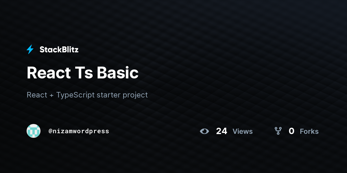 React Ts Basic Stackblitz
