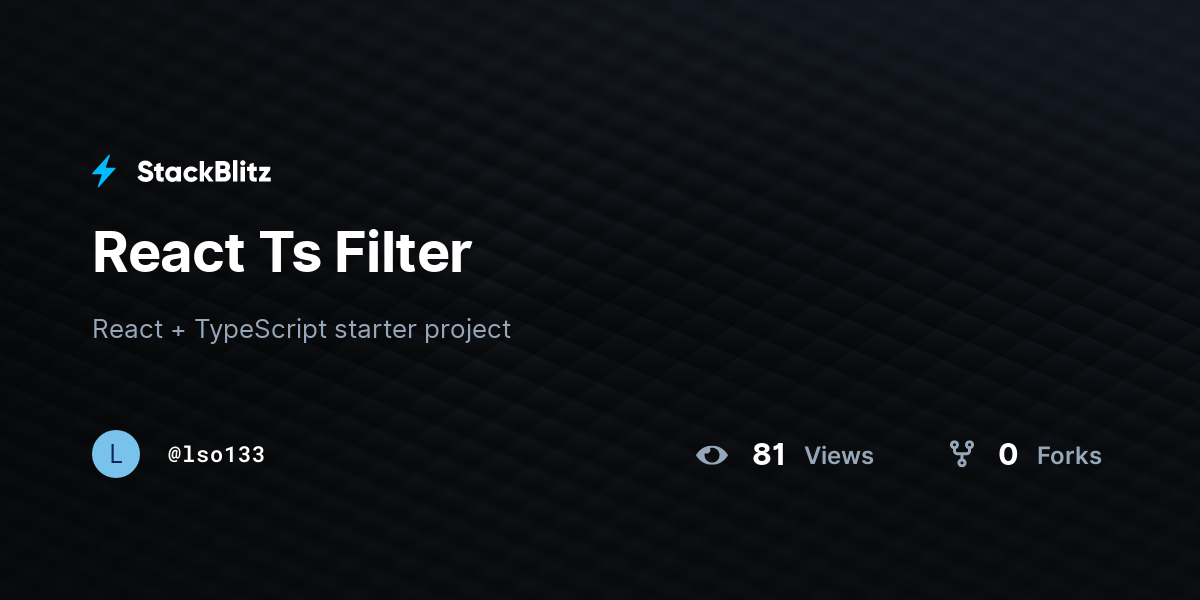 React Ts Filter - StackBlitz
