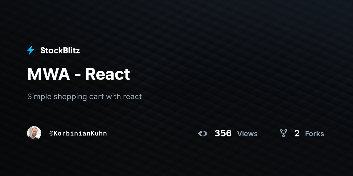 MWA - React - StackBlitz