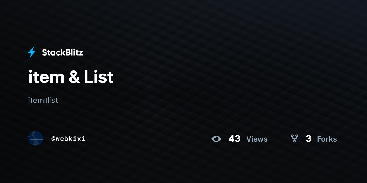 item & List - StackBlitz