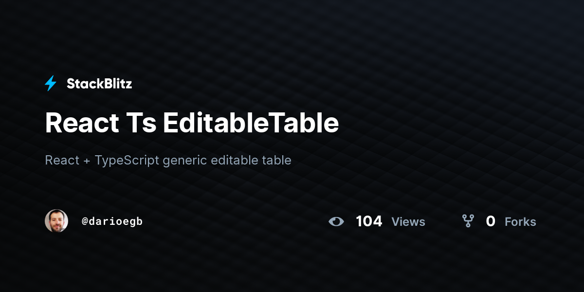 React Ts EditableTable - StackBlitz React Ts EditableTable - StackBlitz