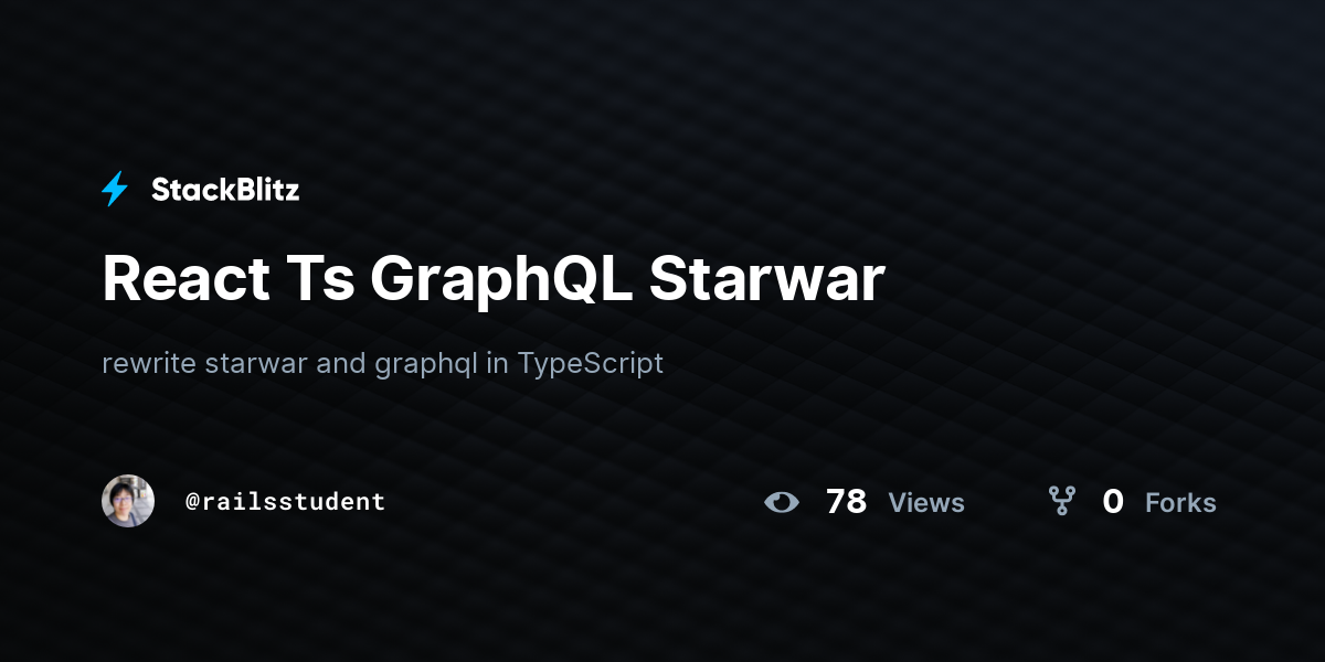 React Ts GraphQL Starwar - StackBlitz