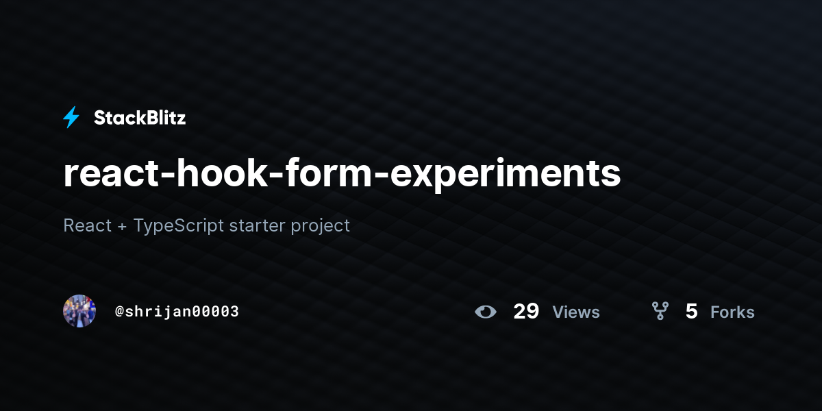react-hook-form-experiments - StackBlitz