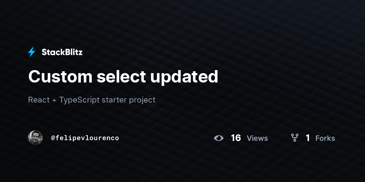 Custom Select Updated Stackblitz