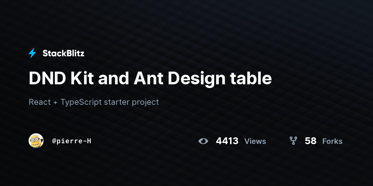 DND Kit and Ant Design table - StackBlitz