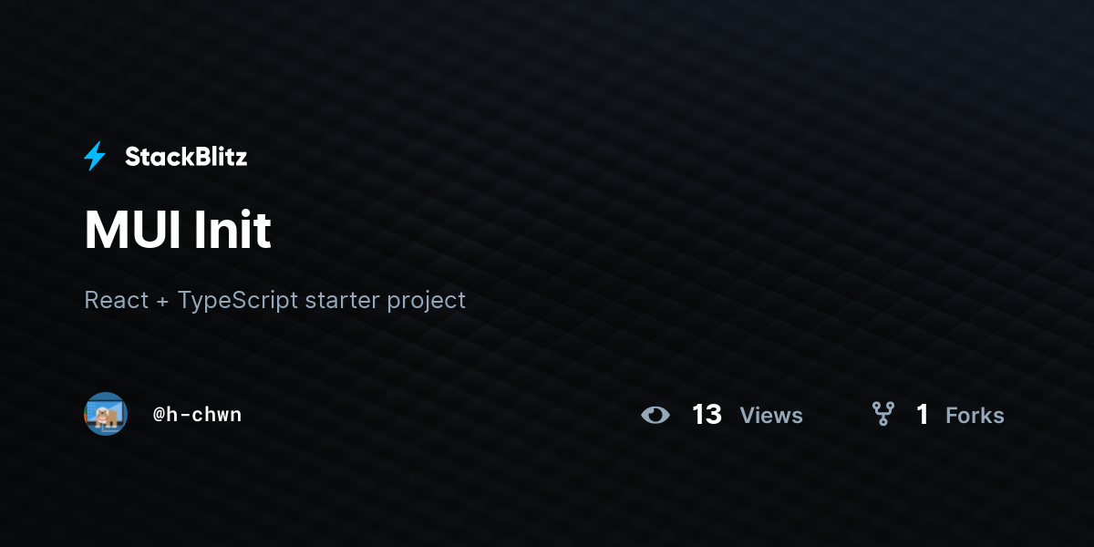 MUI Init - StackBlitz