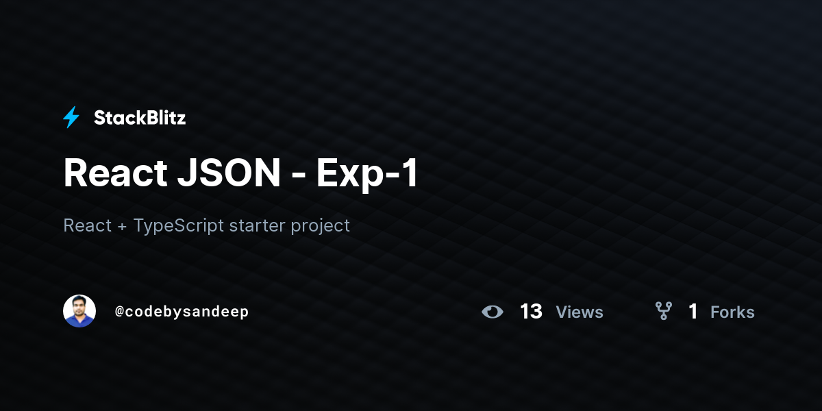 React JSON - Exp-1 - StackBlitz