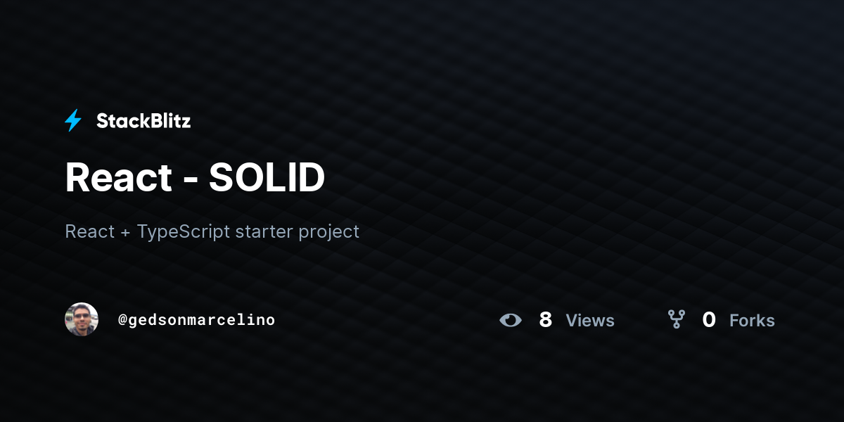 React - SOLID - StackBlitz