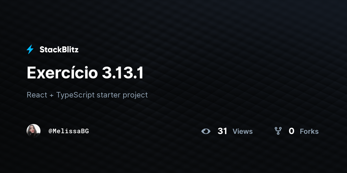 Exercício 3.13.1 - StackBlitz