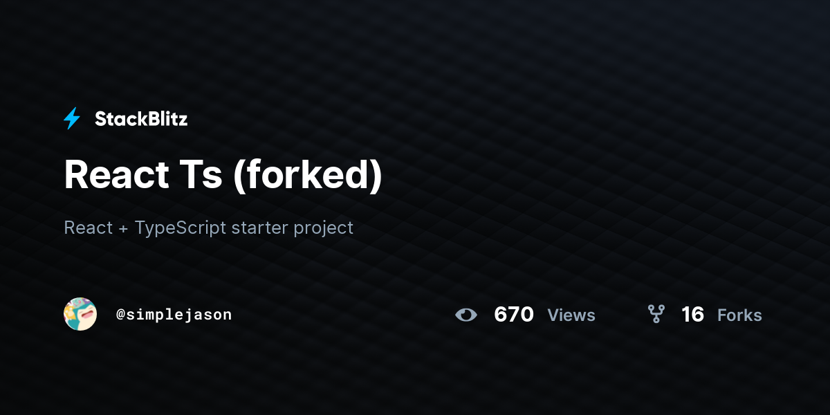 React Ts (forked) - StackBlitz