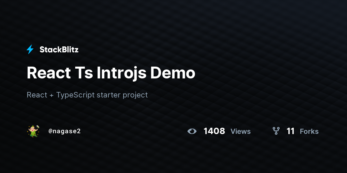 React Ts Introjs Demo - StackBlitz