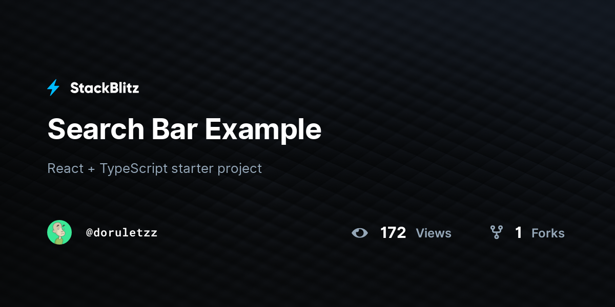Search Bar Example - StackBlitz