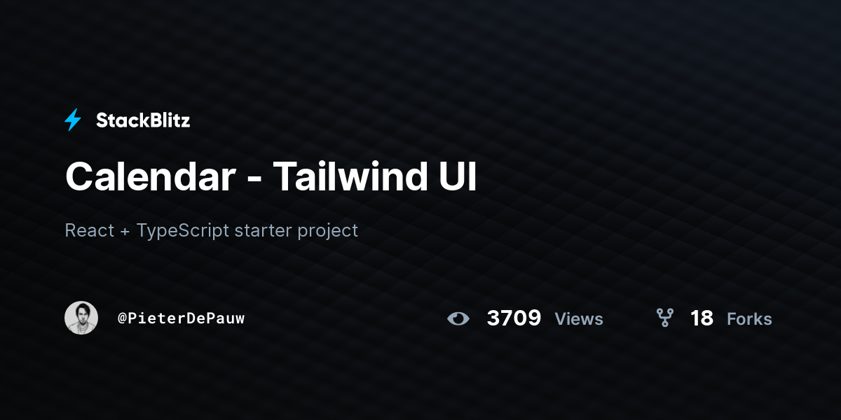 Calendar - Tailwind UI - StackBlitz