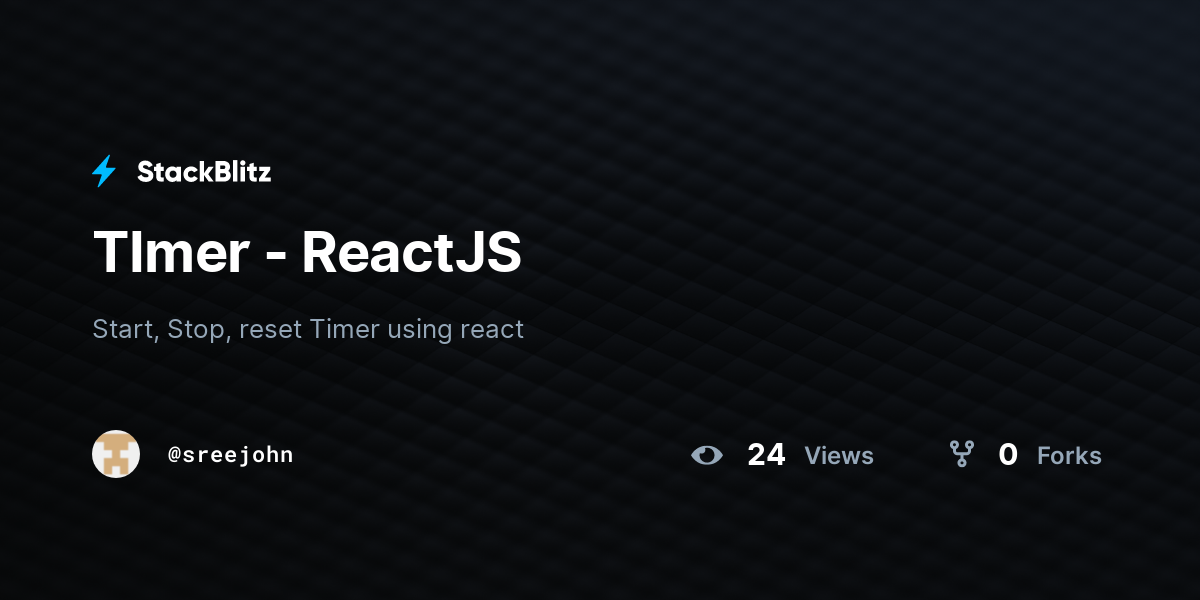 TImer ReactJS StackBlitz