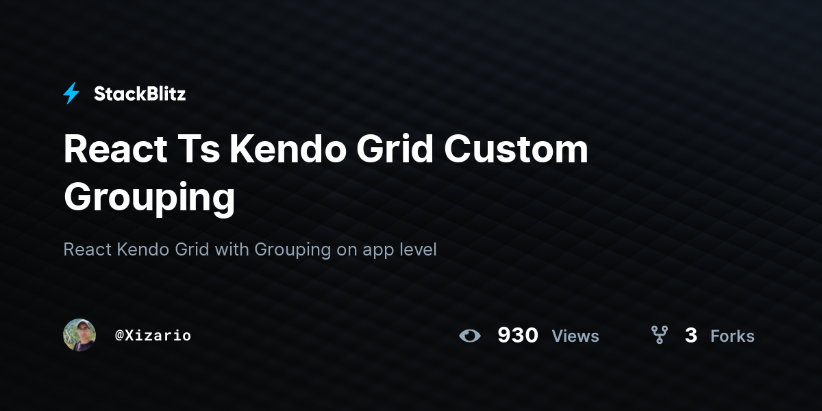 React Ts Kendo Grid Custom Grouping - StackBlitz