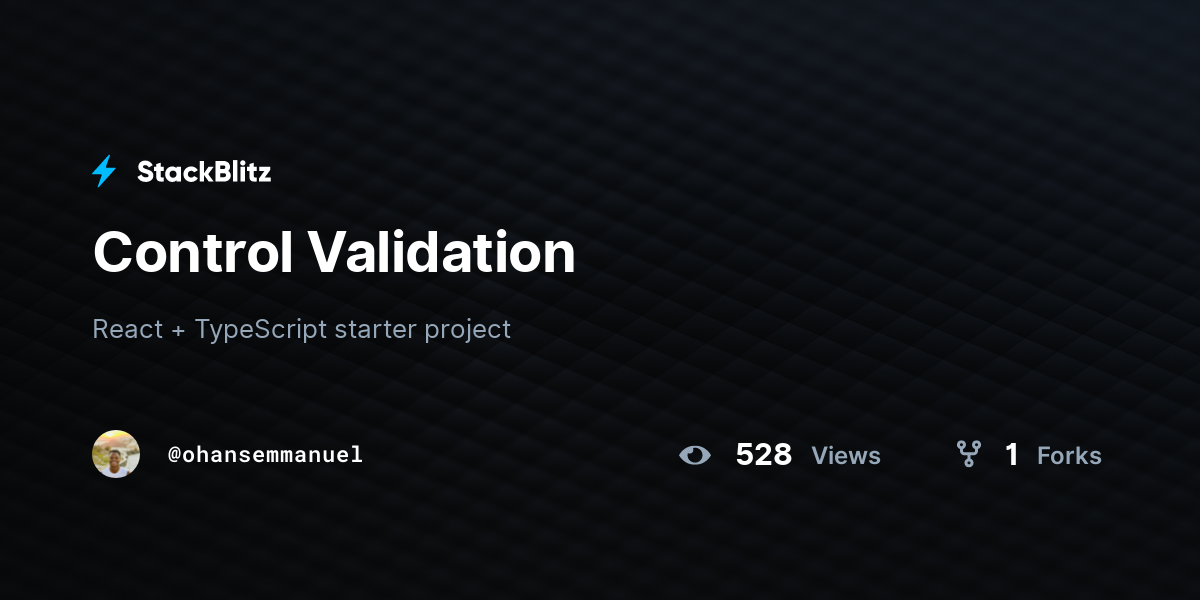 Control Validation - StackBlitz