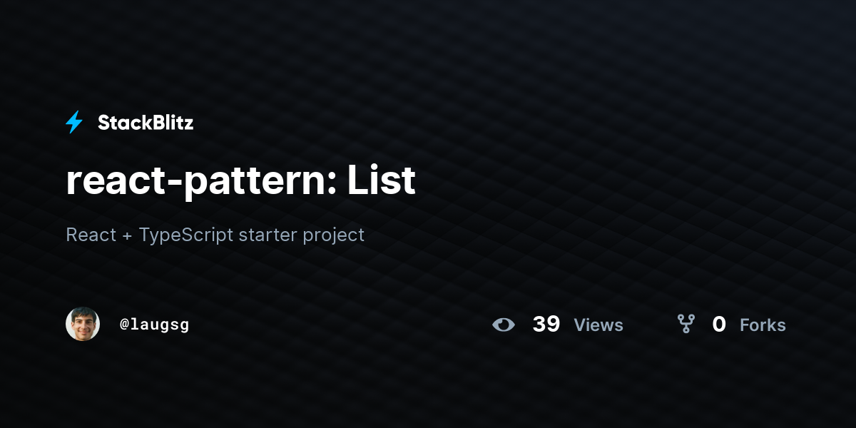 React Pattern List Stackblitz