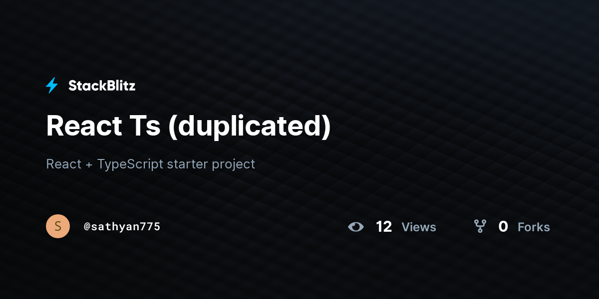 React Ts (duplicated) - StackBlitz