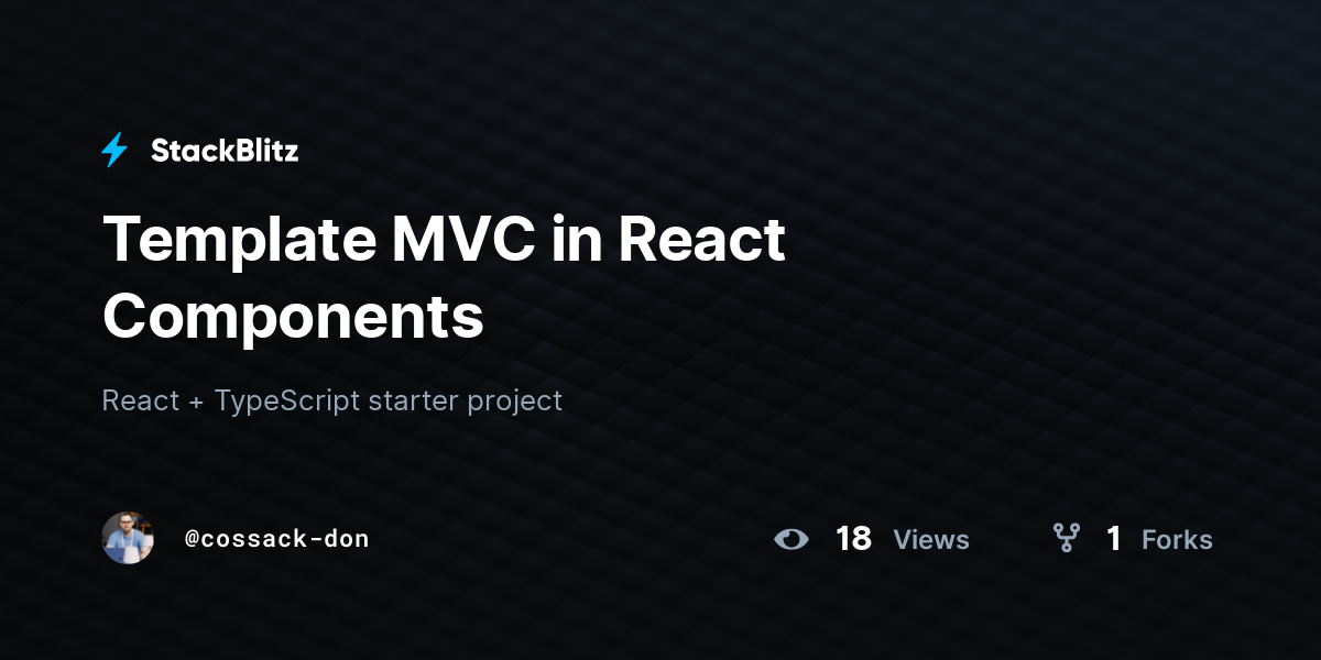 Template MVC in React Components - StackBlitz