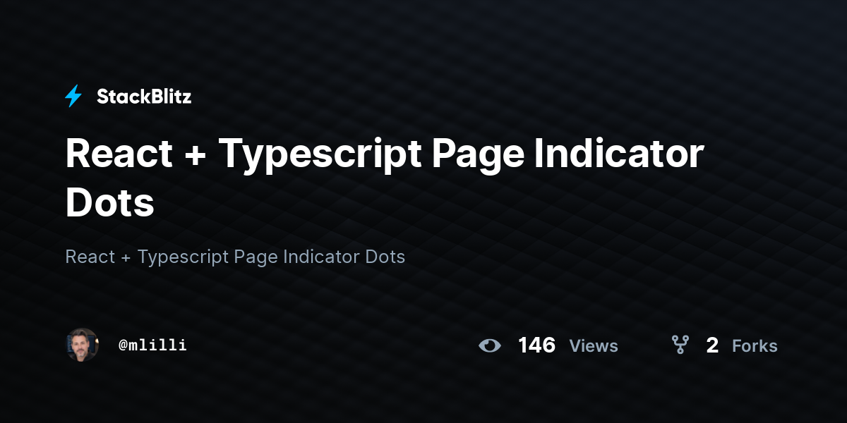 React Typescript Page Indicator Dots StackBlitz