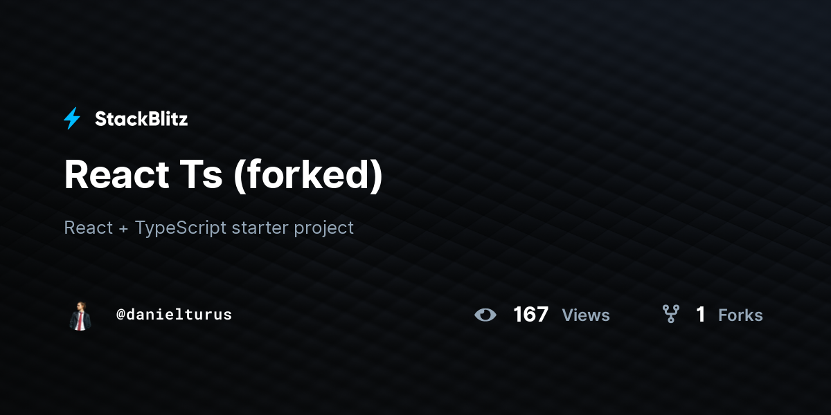 React Ts (forked) - StackBlitz