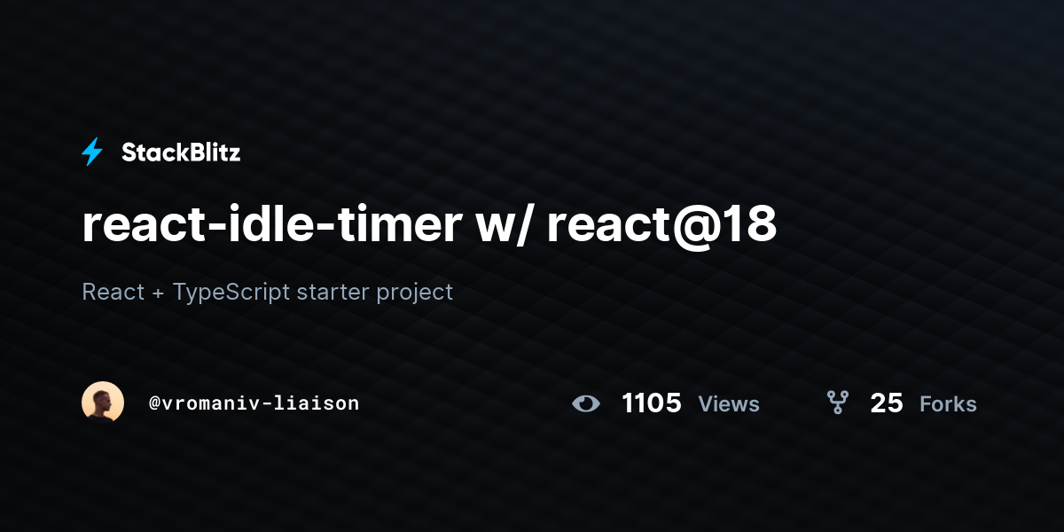 react-idle-timer w/ react@18 - StackBlitz