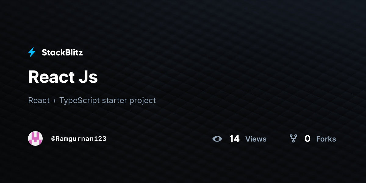 React Js - StackBlitz