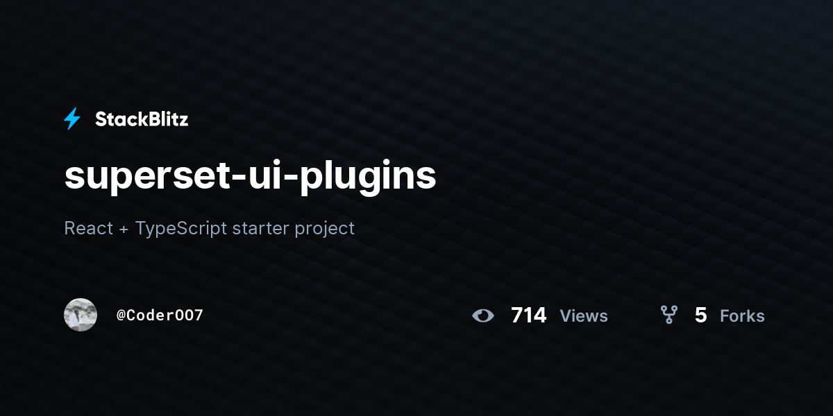 superset-ui-plugins - StackBlitz