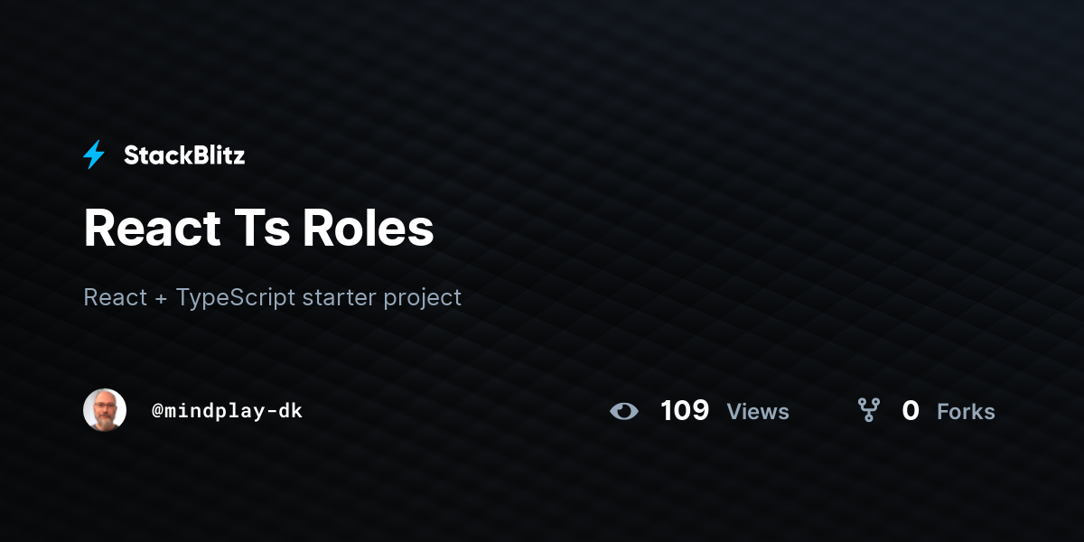 React Ts Roles - StackBlitz