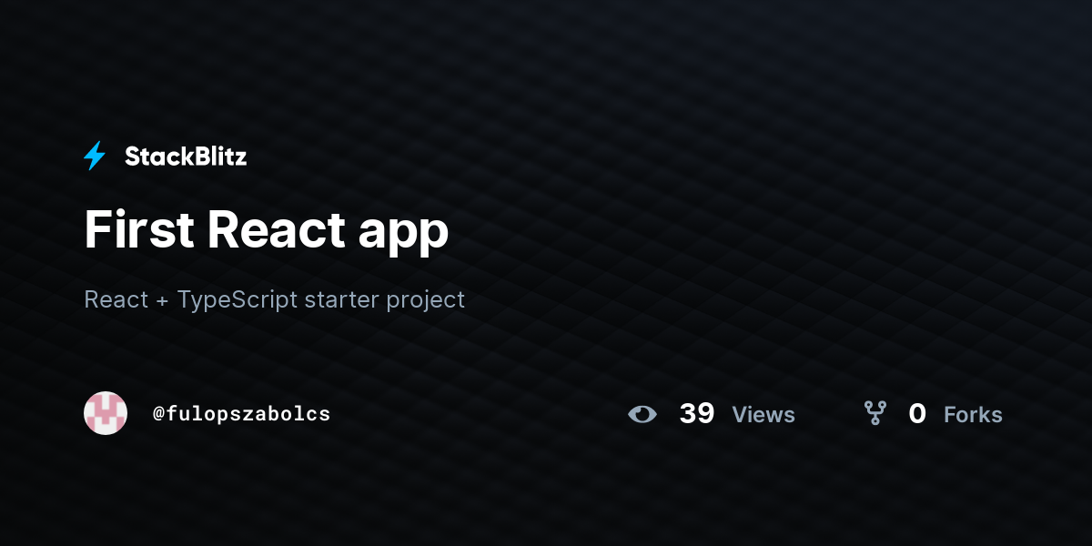 First React app - StackBlitz