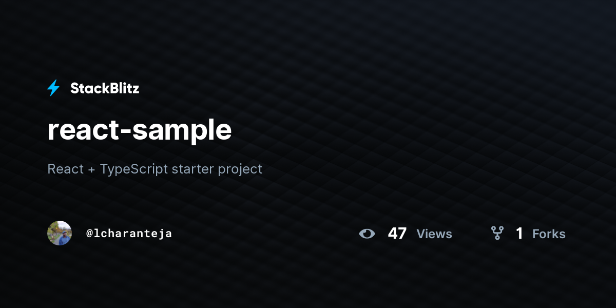 React Sample Stackblitz 