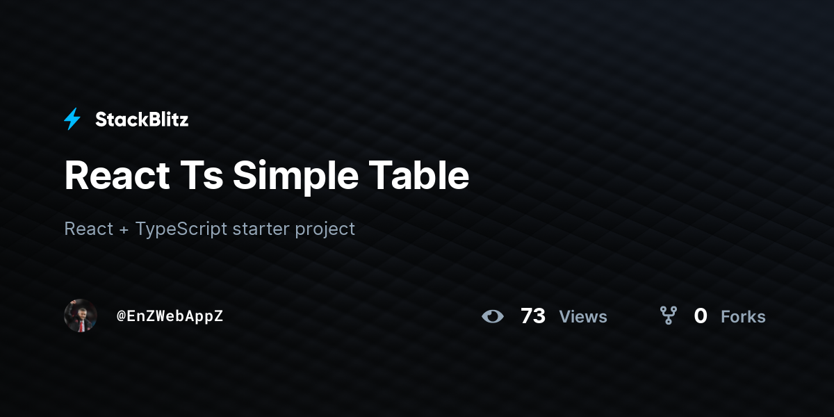 React Ts Simple Table - StackBlitz