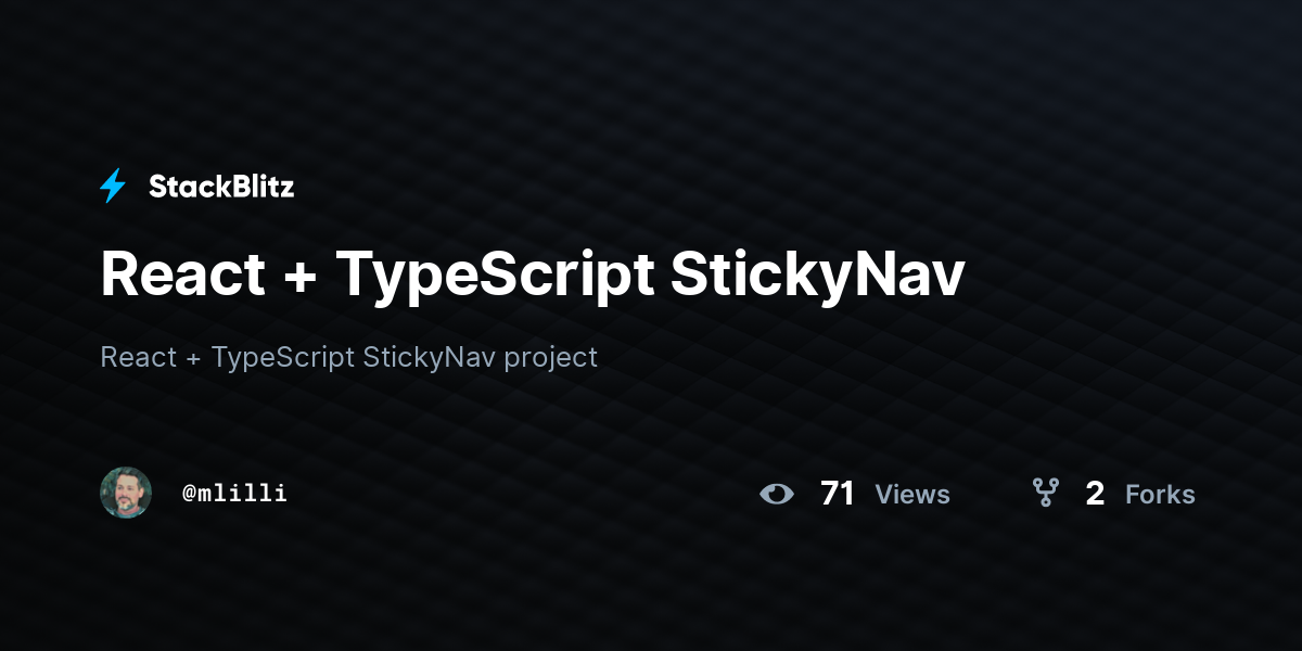 React + TypeScript StickyNav - StackBlitz
