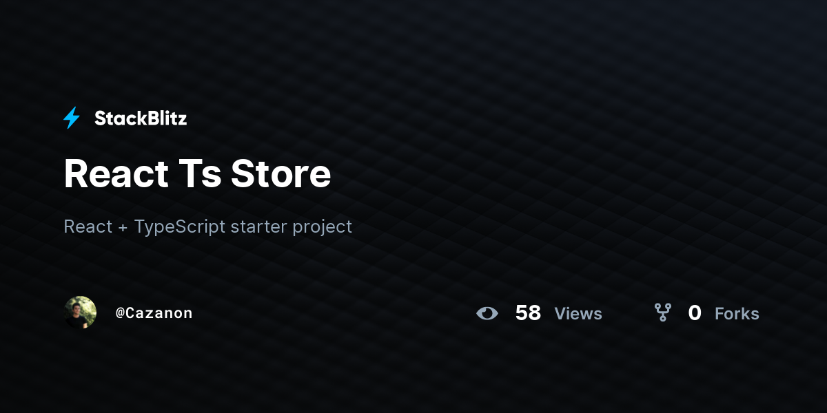 React Ts Store - StackBlitz