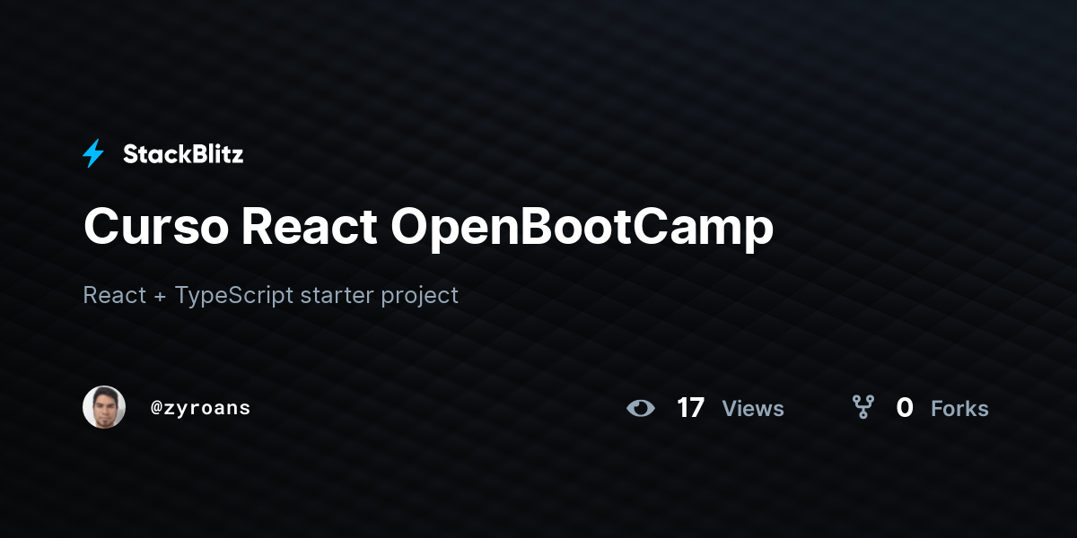 Curso React OpenBootCamp - StackBlitz