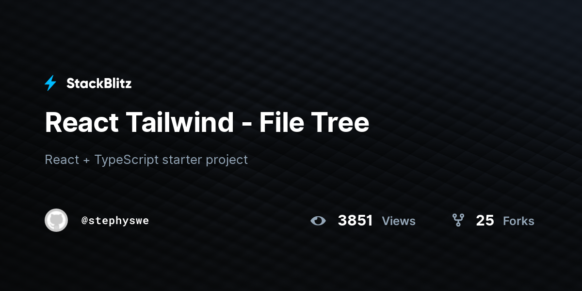 React Tailwind - File Tree - StackBlitz