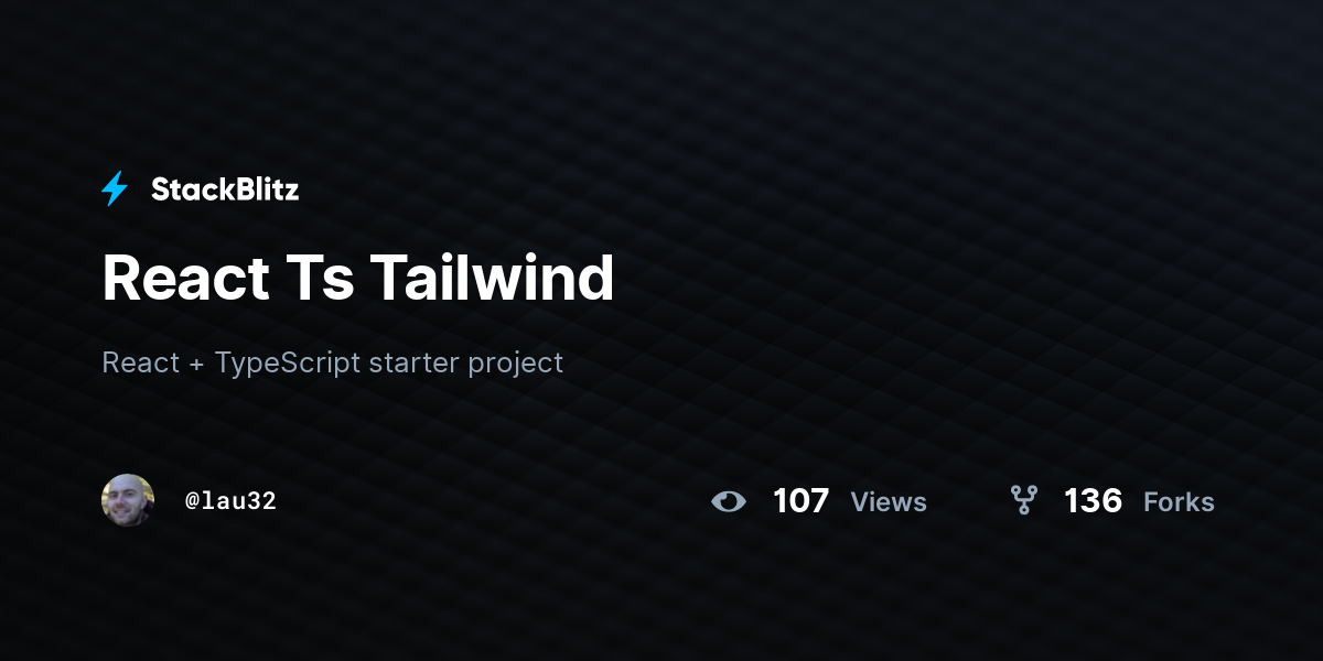 React Ts Tailwind - StackBlitz