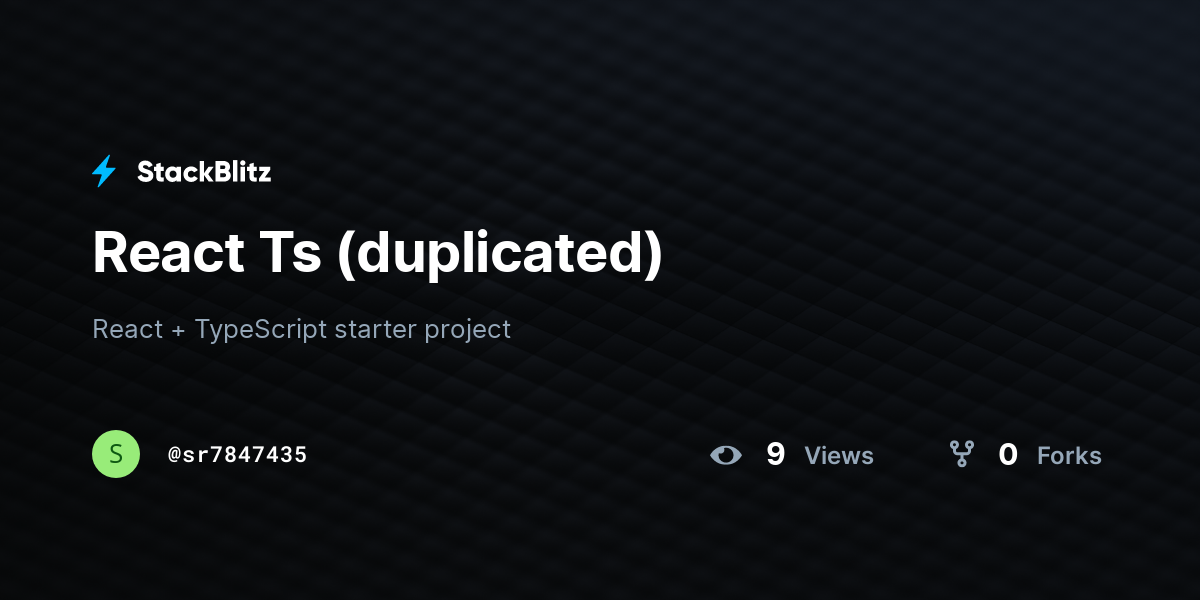 React Ts Duplicated Stackblitz