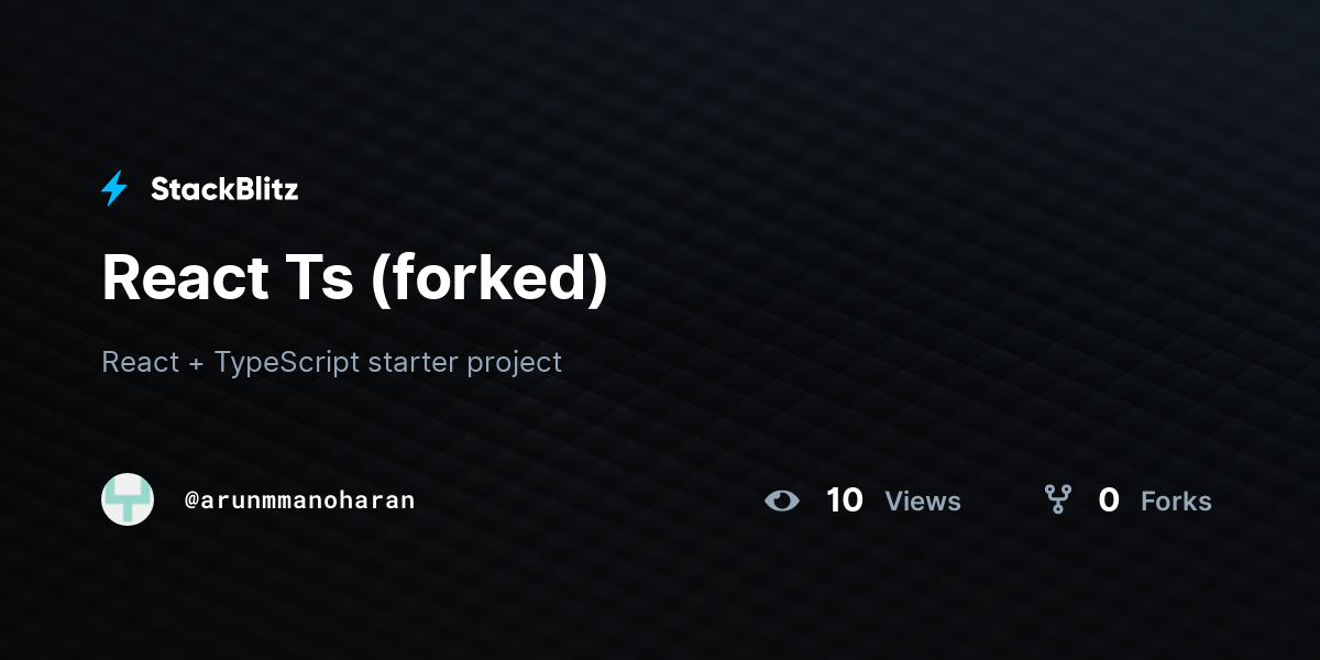React Ts Forked Stackblitz