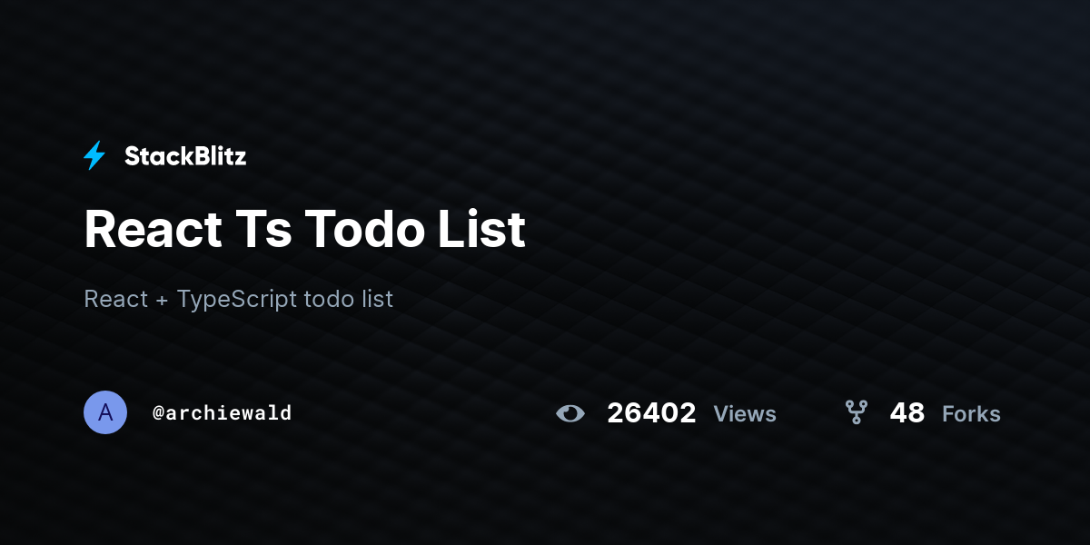 React Ts Todo List - StackBlitz