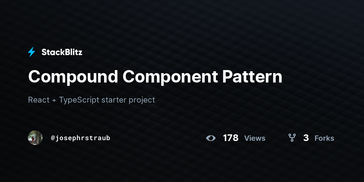 Compound Component Pattern Stackblitz