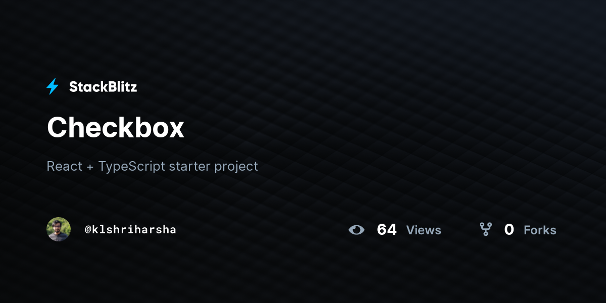 Checkbox - StackBlitz