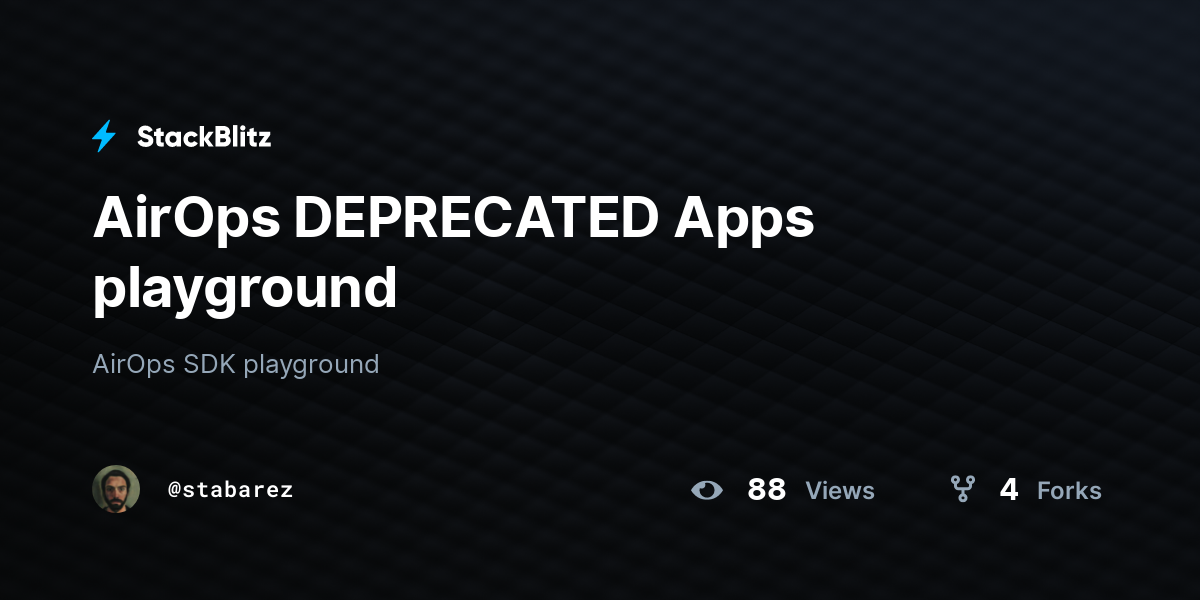 AirOps DEPRECATED Apps playground - StackBlitz