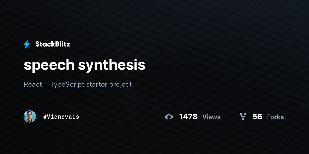 speech synthesis - StackBlitz