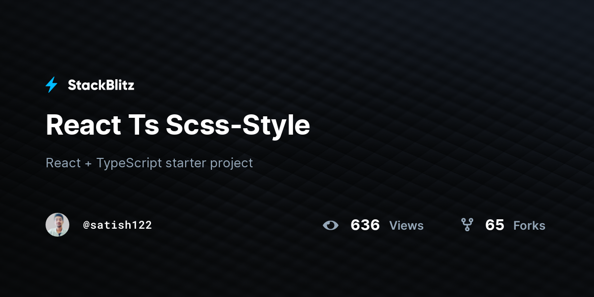 React Ts Scss Style Stackblitz 7864